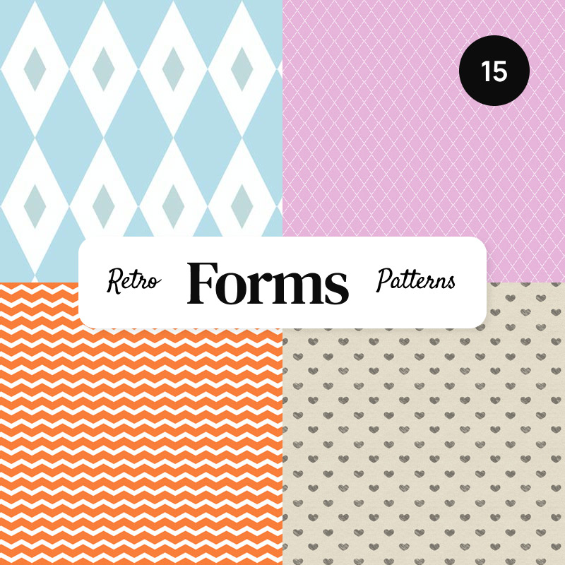 Паттерны геометрических форм Retro Forms | Welovegraphics